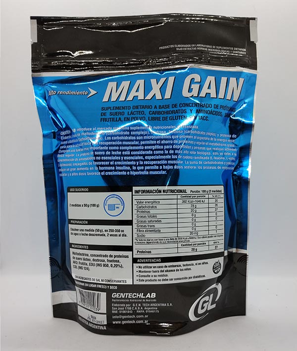 GENTECH-MAXI GAIN – D&D Suplementos Deportivos